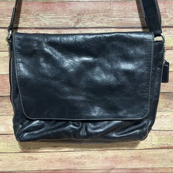 Coach | Bags | Coach Black Leather Messenger Bag | Poshmark